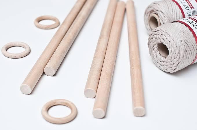 2 Sizes- Mehegony Wood Macrame Stick Doyel Rod for Craft Making | Daraz ...