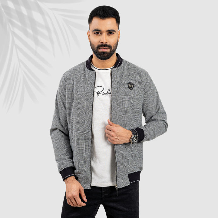 Richman Winter Premium Grey Color Woven Jacket For Men | Daraz.com.bd