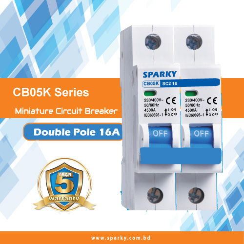 SPARKY CIRCUIT BREAKER (MCB) 2POLE 16A | Daraz.com.bd