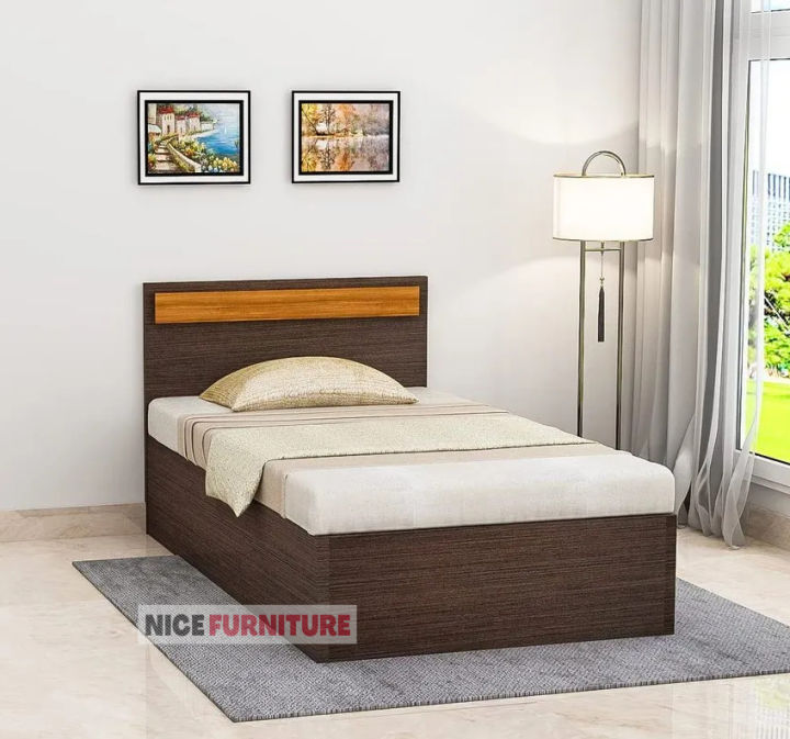 Single Bed for Hostel Life, Single Box Khat For Bedroom Living Room ...