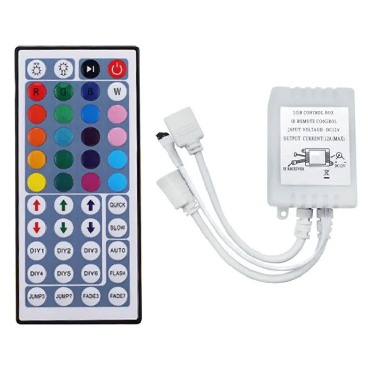 RGB LED Controller+44 Keys Remote Control Control Box IR Light Strip ...