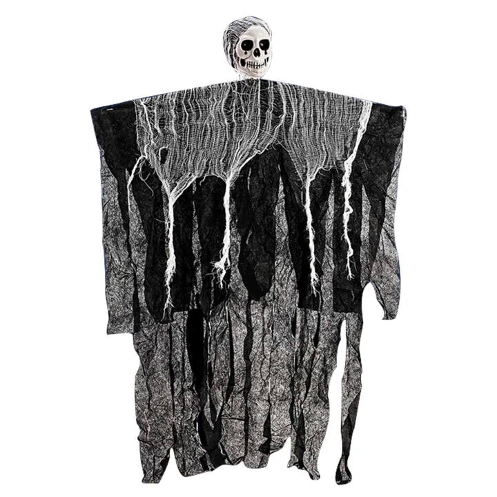 【3C VictoryEagle】Black 35 Hanging Ghost with 20PCS Plastic Spider Scary ...