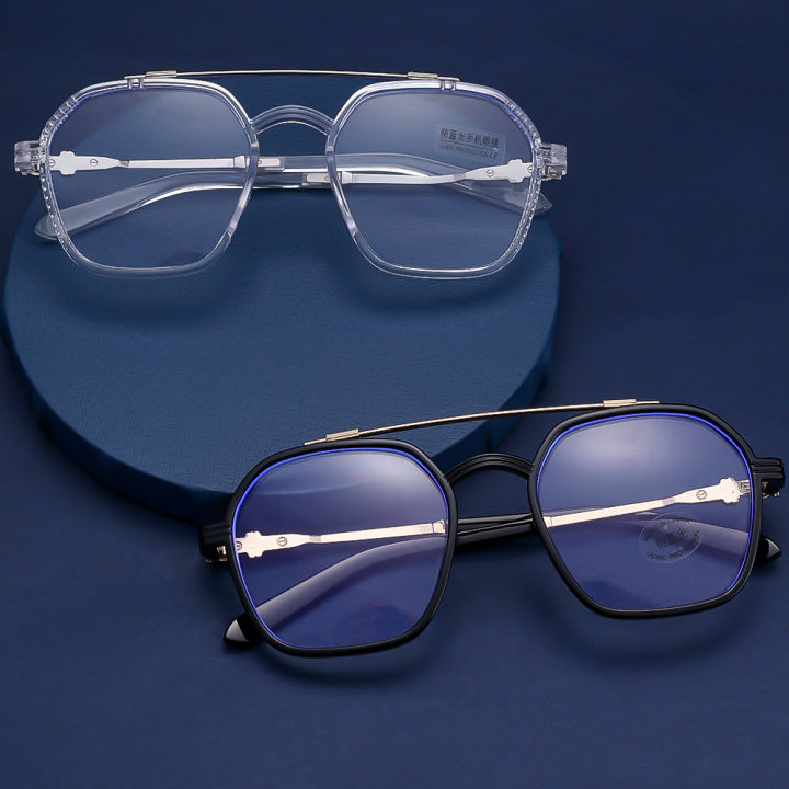 （New）Blue Light Blocking Fahion High-end Glae Men Optical Clear Glae ...