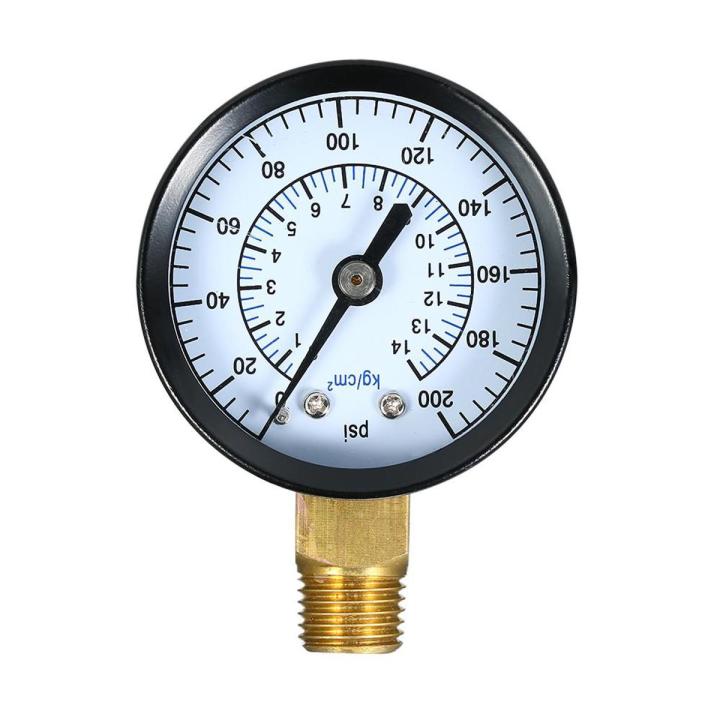 0~200psi 0-14kg/cm2 Dual Scale Mechanical Pressure Gauge Pool Filter Aquarium Water Air Pressure ...