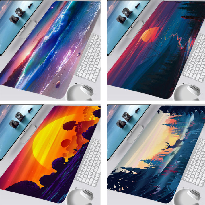 Cross-border sunset landscape print mouse pad oversized corporate ...