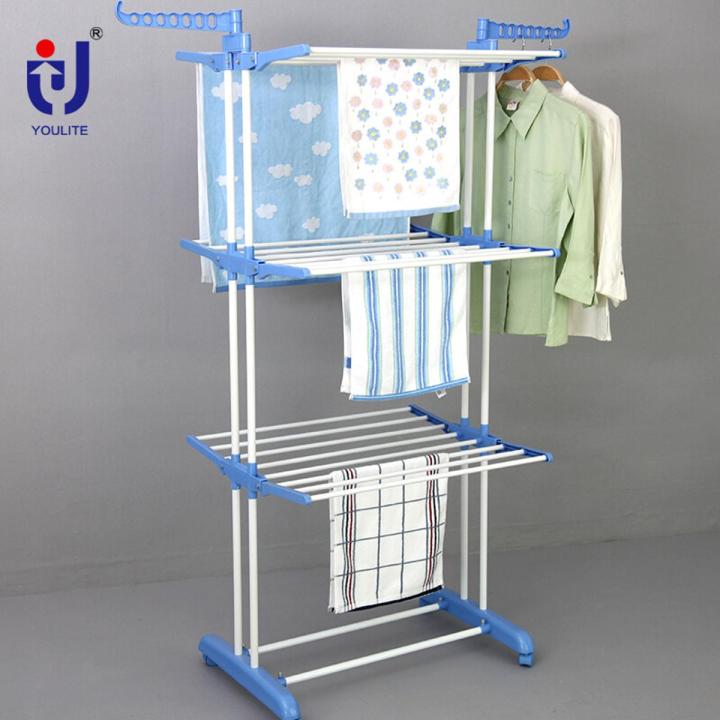Three Layers Rectangle Collapsible Garment Rack Stand Dryer Of Clothes ...