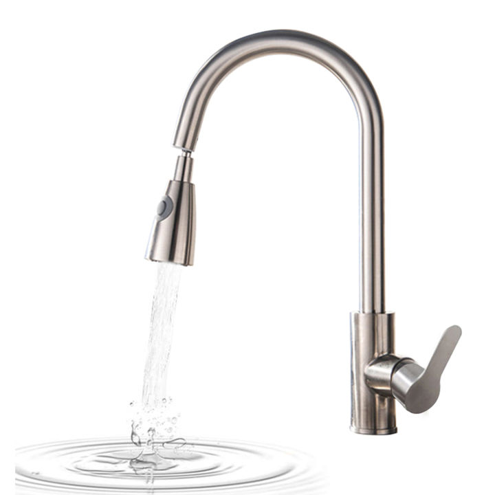 Migeet Pull Out Kitchen Faucets with 2 Spray Modes High Arc Bathroom ...