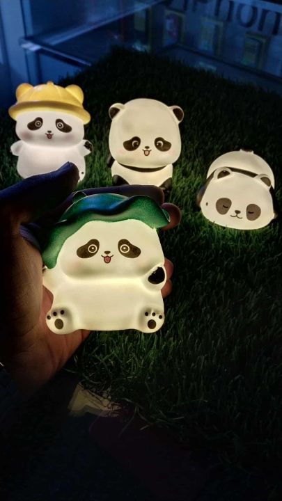 Squishy Cute Panda Night Light,Voice Controlled Light with 7 Color ...