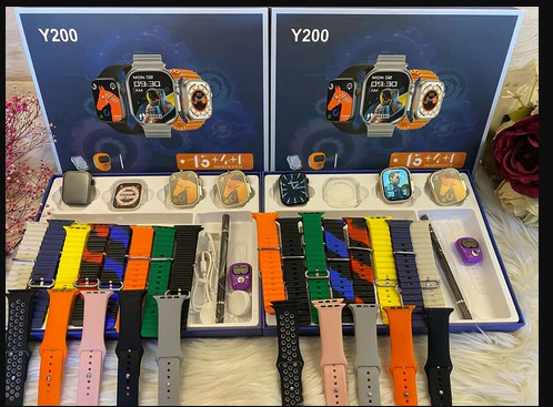 Y200 Smartwatch ( 3 Watches + 13 Straps + Silicone Case + Touch Pen ...