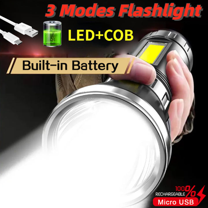 500M Long Range flashlight rechargeable Waterproof Flashlights led ...