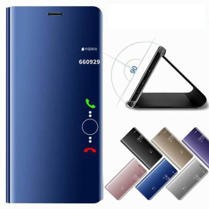 Oppo A93 luxury Flexible Glass Shine Phone flip Cover With Back Stand ...