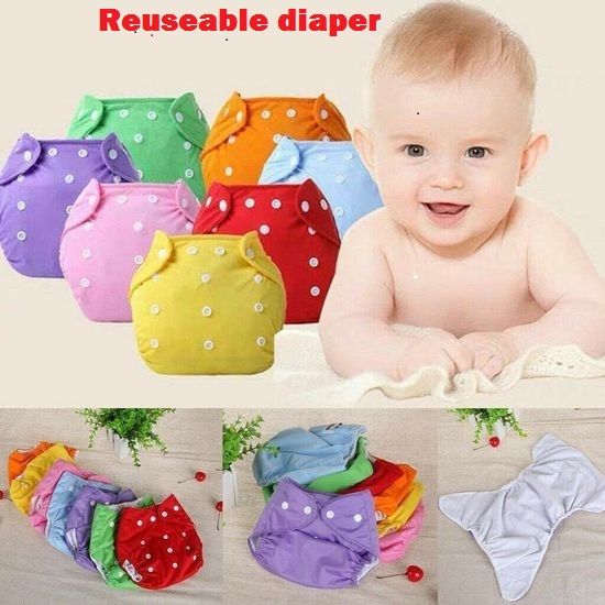 Washable Cloth Baby Diaper with 1 Pad 3 Layer ( color as per stock ...