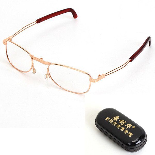 Fold Up Folding Rimmed Foldable Reading Glasses Compact w/Case +3.0 ...