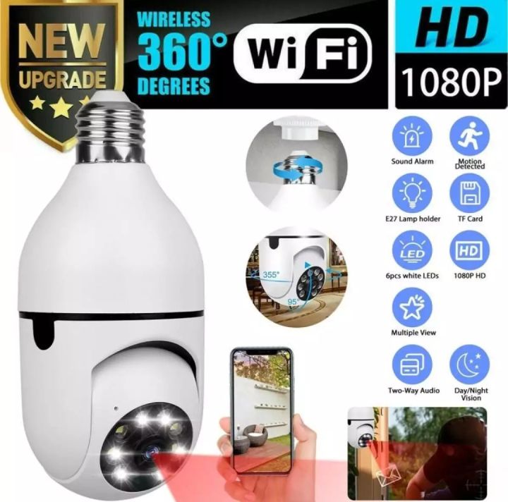 Bulb IP Camera 360 ° PTZ Bulb IP Camera 1080 HD WIFI IP Security Camera ...
