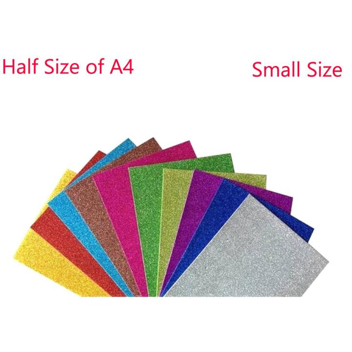 Glitter Foam Sheet 10pc Multicolour Half Size of A4 | Daraz.com.bd