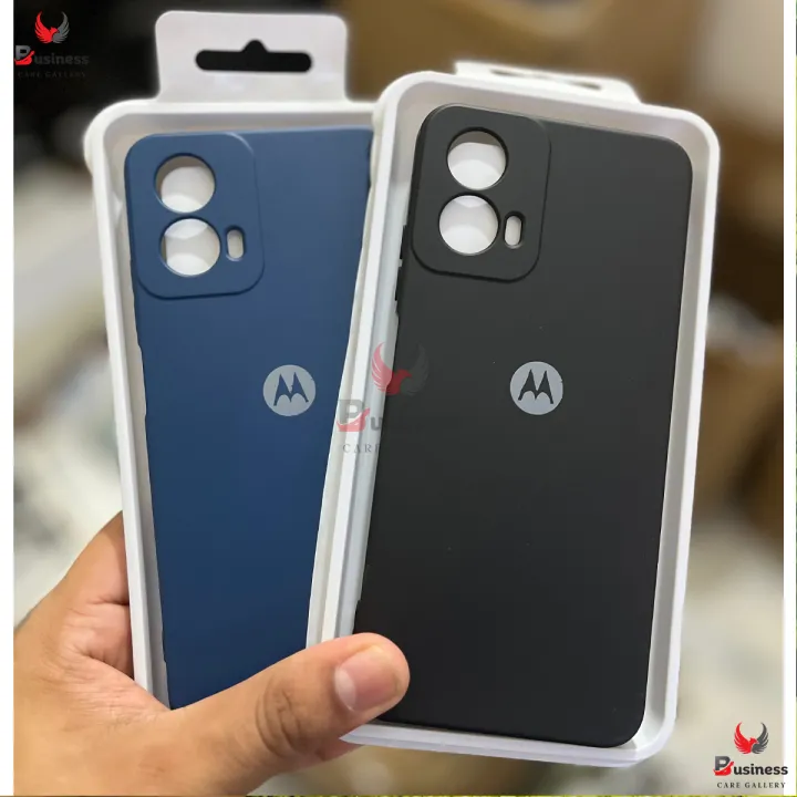 Motorola Moto G45 5G Silicone Shockproof Back Case Black and Blue Slim ...