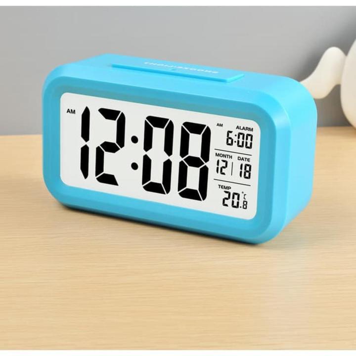 Led Display Time Alarm Clock Night Light Thermometer Lamp Snooze ...
