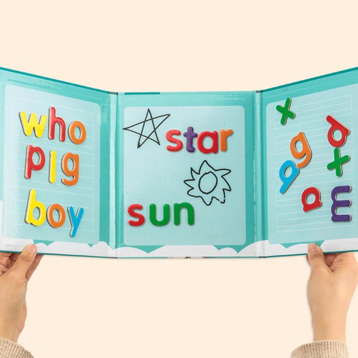 Children Word Alphabet Letter Toy 3D Magnetic Book Spell Game 2-in-1 ...
