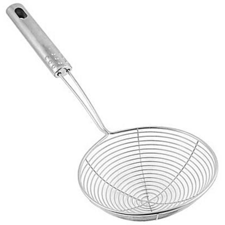 Stainless Steel Fry Spoon 14cm Round. (Small Size 13 inches long ...