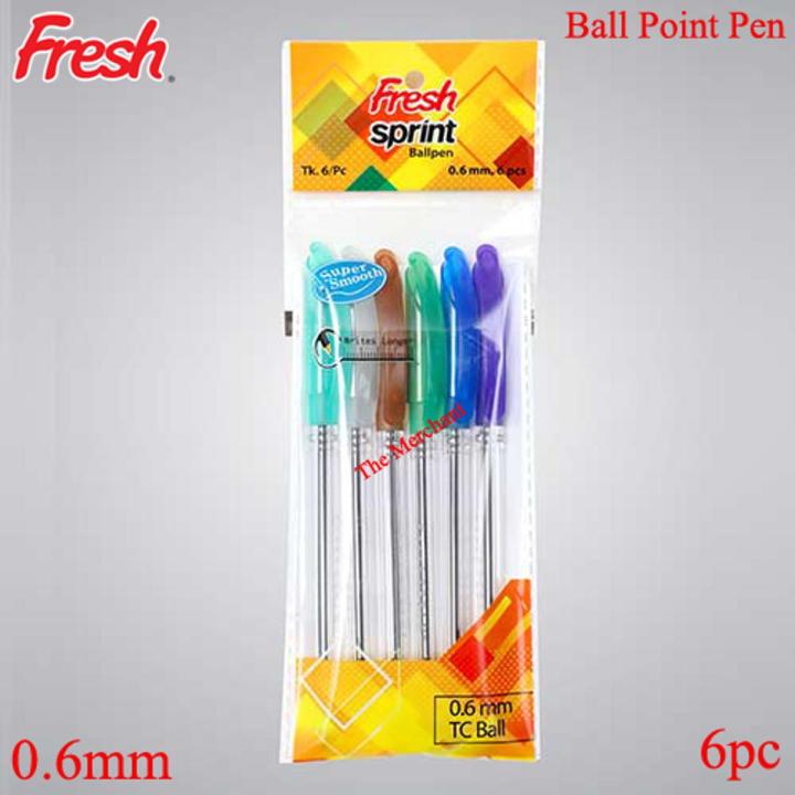 Fresh Sprint Ball Point Pen - 0.6mm - Black Ink - 6pc | Daraz.com.bd