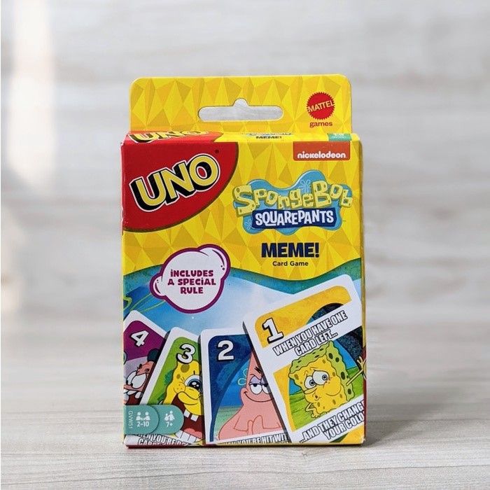 Mattel UNO SpongeBob SquarePants Card Game for Family & Friends Night ...