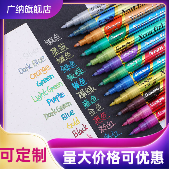 12 Color Neon Pen Colorful Color Changing Gel Fluorescent Flash Pen ...