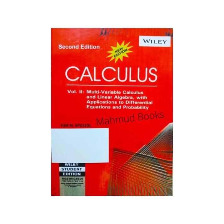 Calculus (Vol-2) by Tom M. Apostol | Daraz.com.bd