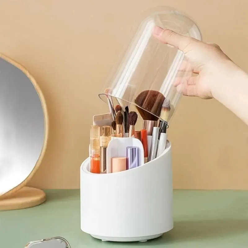 Rotating Makeup Brush Storage Box Multifunctiona Portable Dustproof ...
