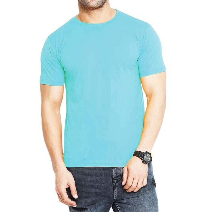 Men's Summer Wearable Sky Blue Color T-Shirt | Daraz.com.bd