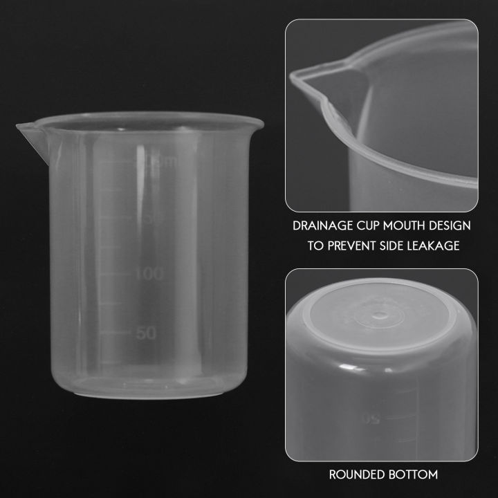 Kitchen Lab Graduated Beaker Clear Plastic Measuring Cup Thicken with ...