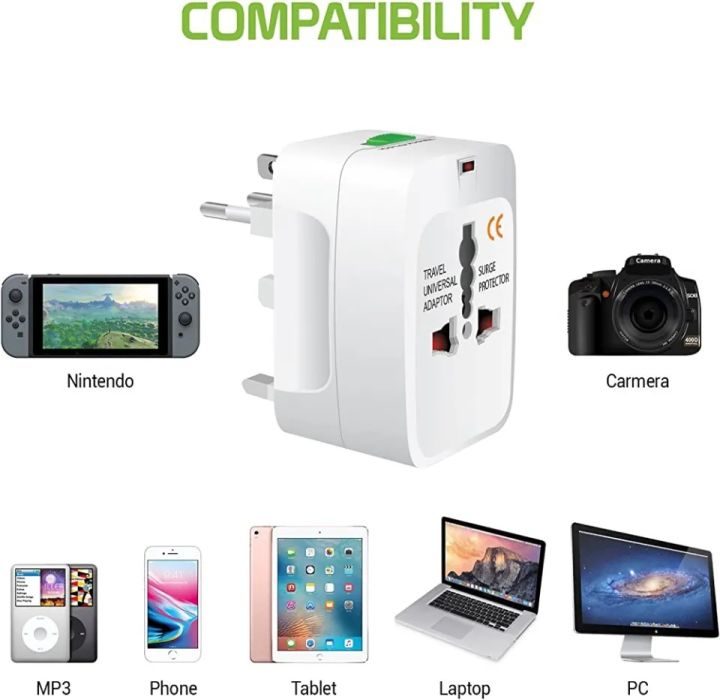 Universal International All in 1 Travel Adapter Multi Plug Power Socket ...