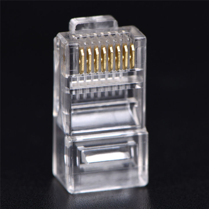 50 PCS RJ45 CAT5 CAT5e CAT6 Modular Connector Plug 8P8C For Computers ...