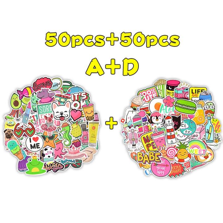 【happy one】100 PCS Kawaii Vsco Stickers Trendy Sticker Laptop Suitcase ...