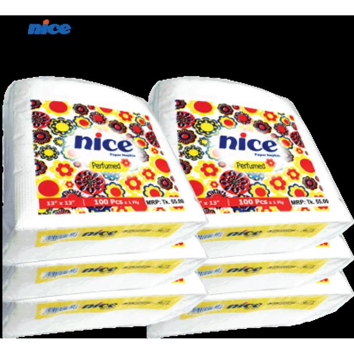 nice Paper Napkin Tissue (100 Pcs x 1 Ply/Pack), S1: 6 Packs | Daraz.com.bd