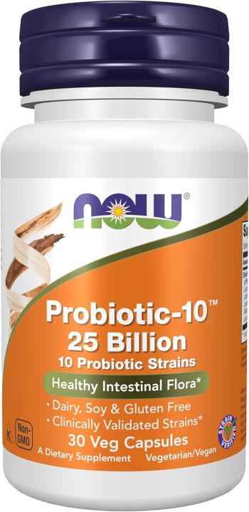 NOW Foods Supplements, Probiotic-10™, 25 Billion, with 10 Probiotic ...