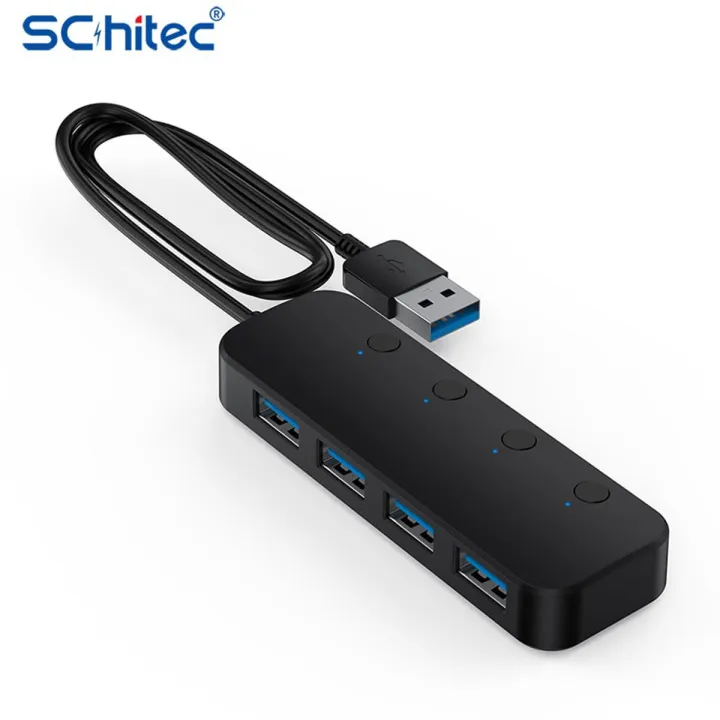 【VisioN Shop】Schitec Ultra-thin 4-port 3.0 High Speed Indicator Light ...