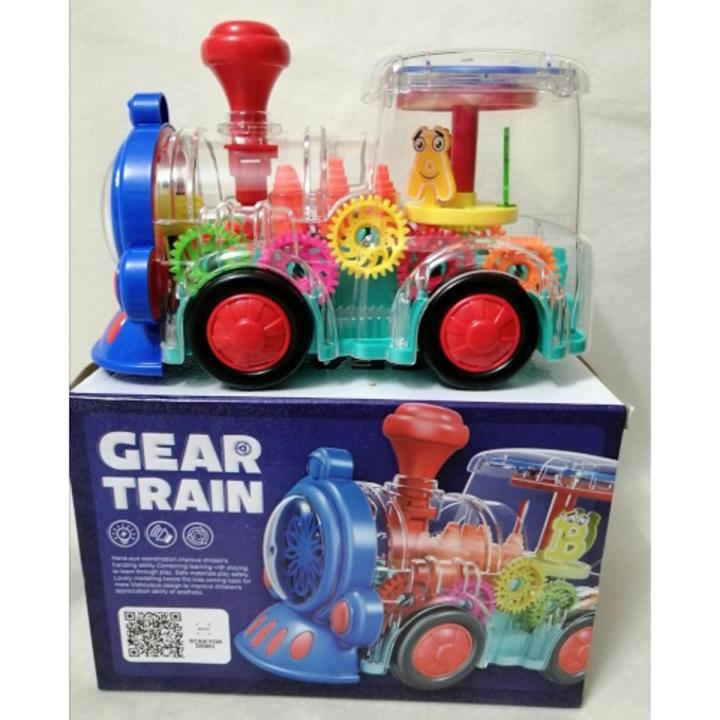 Gear Electric Light Train with 3D Shining Light Effect Toy Train ...