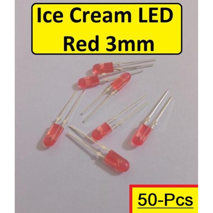 50Pcs- 3mm ICE CREAM RED Colorful 3mm Ice Cream LED Light Bulbs 3mm LED ...