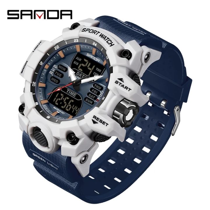 SANDA G Style Step Calorimeter Single Electronic Watch Nightlight ...
