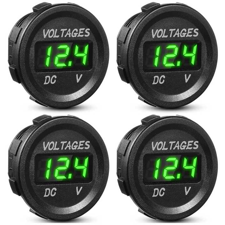 4XDC 12V Car Voltage Display LED Display Waterproof Voltmeter Boat ...