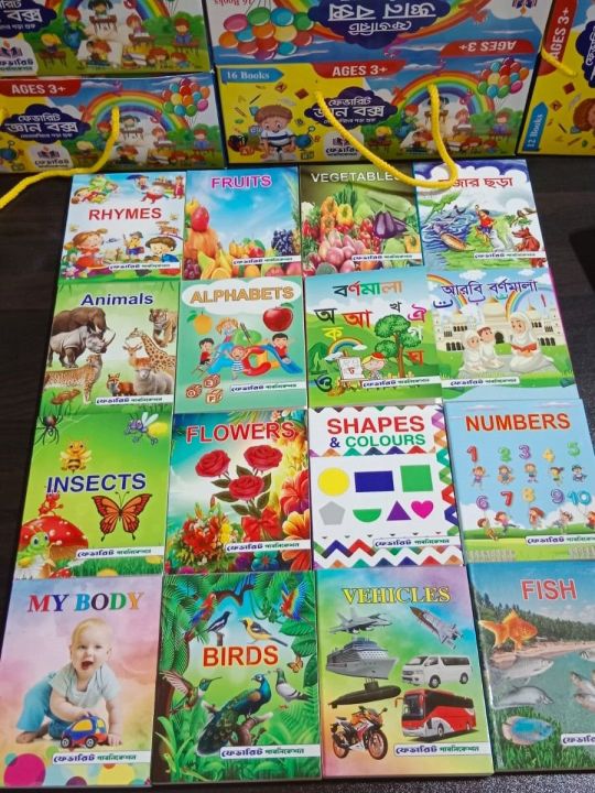 16 PCS Book Kids Learning Box, Starting Pre School Learning For Age 3 ...