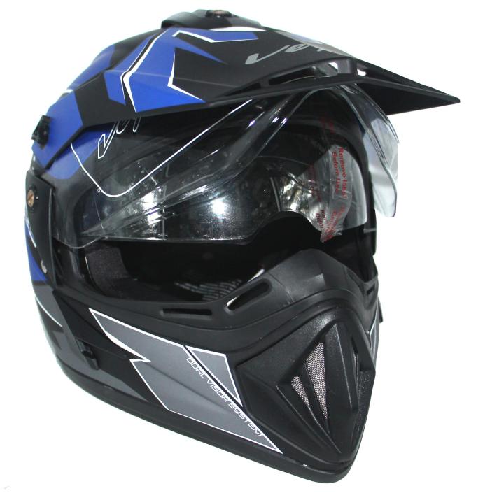 Vega Off Road MUD Full Face Helmet Dull Black and Blue | Daraz.com.bd