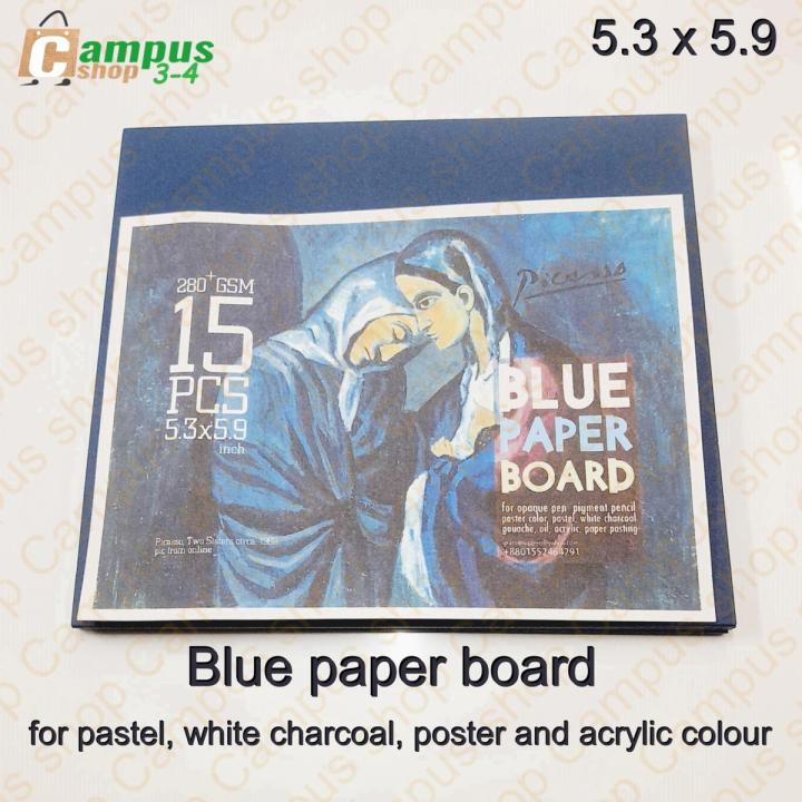 Blue Paper Board for opaque pen, pigmegnt pencil, poster colour, pastel ...