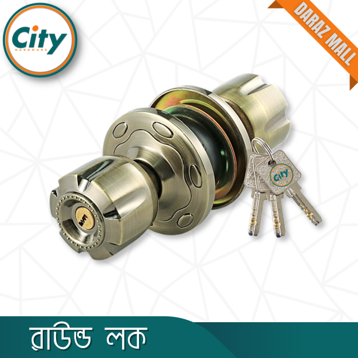 Premium Quality Round Lock High Security Round Lock Antique Brass ...
