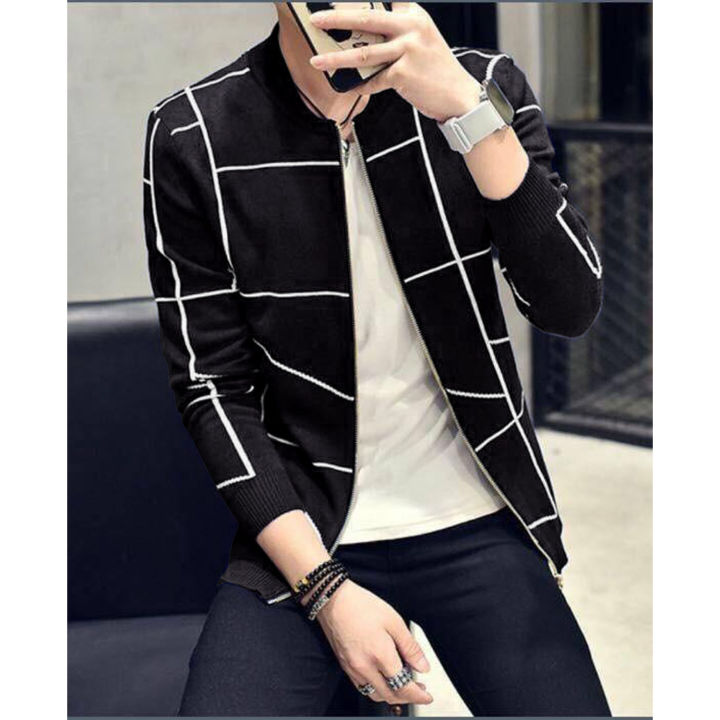 City Boy Classical Stripe Winter Jacket For Men- Black | Daraz.com.bd