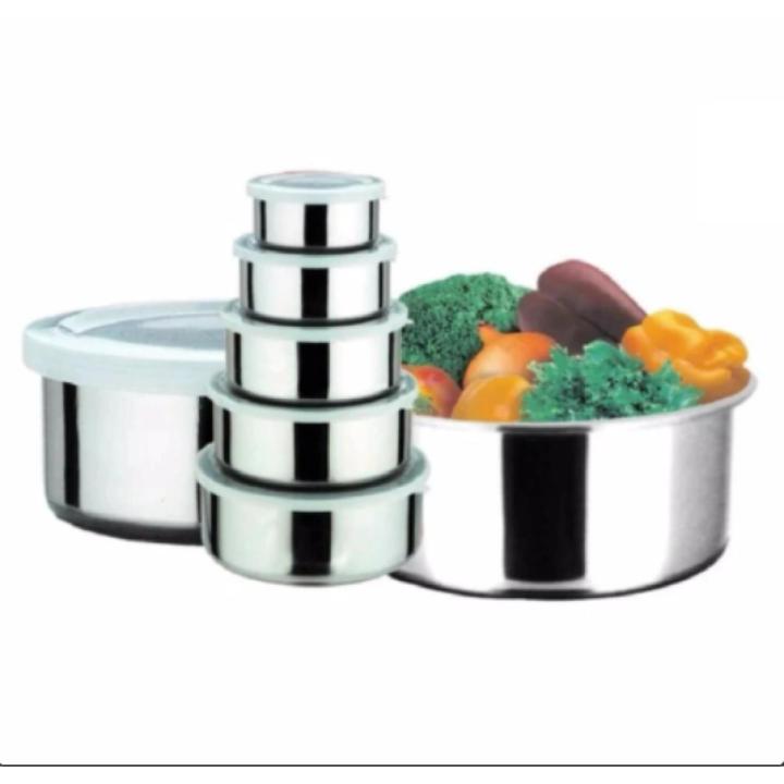 Stainless Steel 5 Pieces Container Set | Daraz.com.bd
