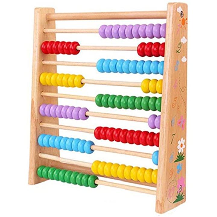 Wooden Abacus for Kids Math, Educational Counting Toy with 100 Beads ...