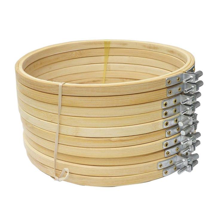 10 Pieces 6.7inch 17cm Round Wooden Embroidery Hoops Set Bulk Wholesale ...