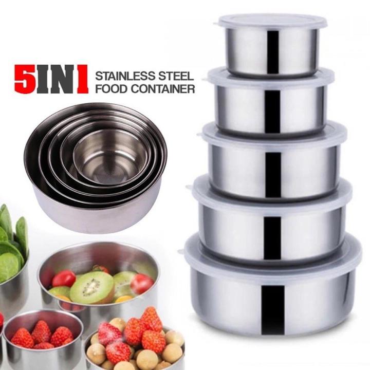 Protect Fresh Stainless Steel Food Box with Plastic Lids | Daraz.com.bd