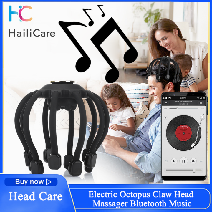 Electric Octopus Claw Head Massager Bluetooth Music Head Scratcher ...
